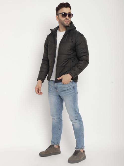 Buy Better Think Men Black Self Design Nylon Quilted Jacket (Xxl ...