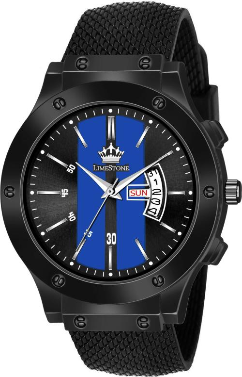 Buy LIMESTONE Analog Blue, Black Dial Black Strap Watch For Men (LS2927) Online at Best Prices ...