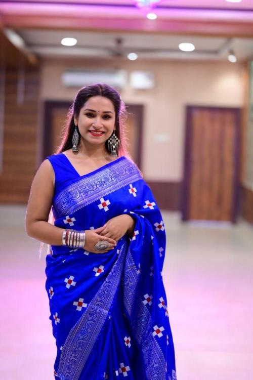 Buy GS Creation Eefa Fashion Women Blue Embroidered Satin Sambalpuri Saree Online at Best Prices ...