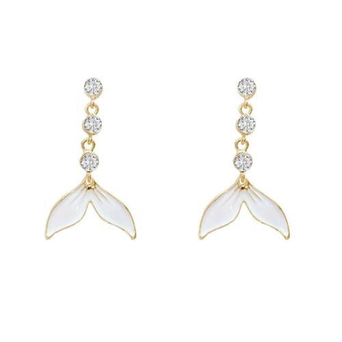 Buy Kairangi by Yellow Chimes White Metal Crystal Studded Leaflet Drop ...