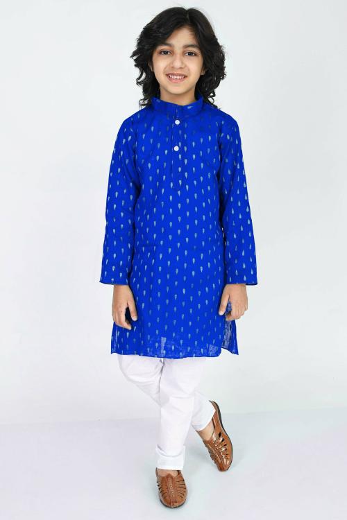 Buy Vesham Boys Blue Printed Cotton Blend Single Ethnic Sets Online at ...