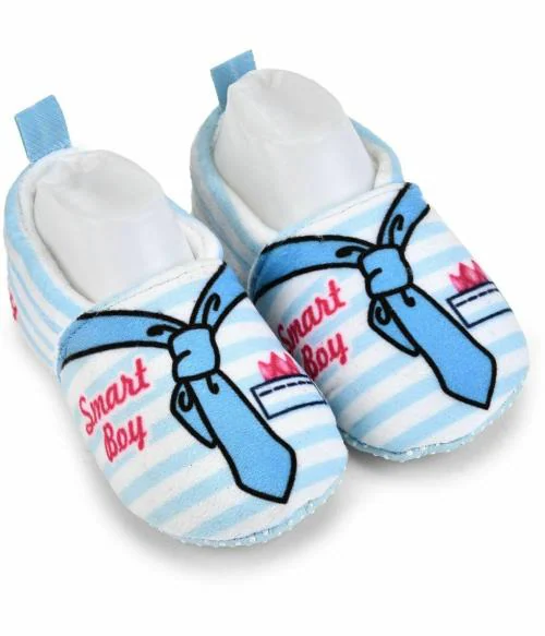 Buy BASICS21 Baby Girls And Baby Boys Blue Soft Base Booties Online at ...
