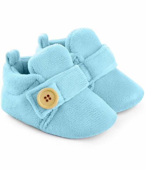Buy BASICS21 Baby Girls And Baby Boys Blue Soft Base Booties Online at ...