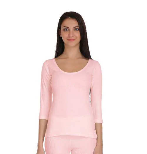 Buy Selfcare Women Self Design 3/4th Pink Thermal Tops Single - SW0305 ...