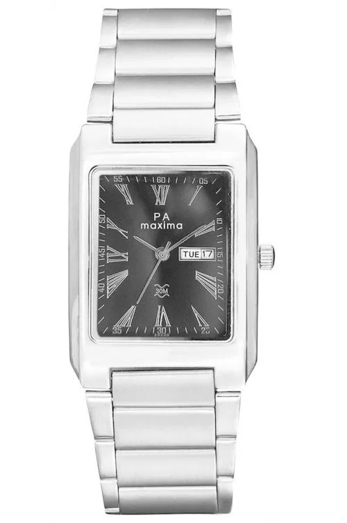 Buy Maxima Analog Black Dial Silver Strap Watch For Men (23220CMGI ...