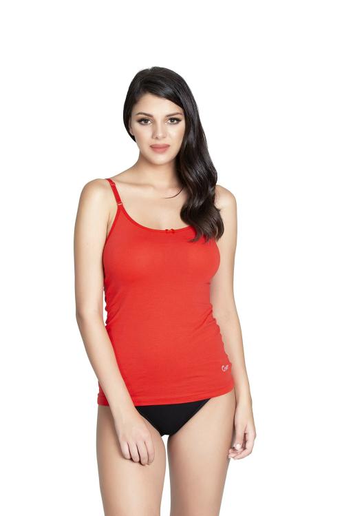 Envie Women And Girls Cotton Neck Slip With Soft Strap Camisole Tank Top Light Red - JioMart