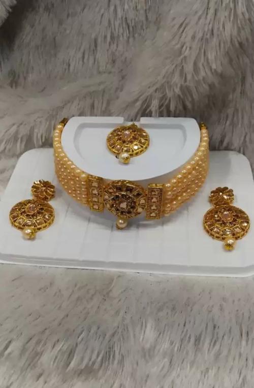 Buy Himanshi Art Crystal Gold Jewel Set (Gold) Online at Best Prices in ...