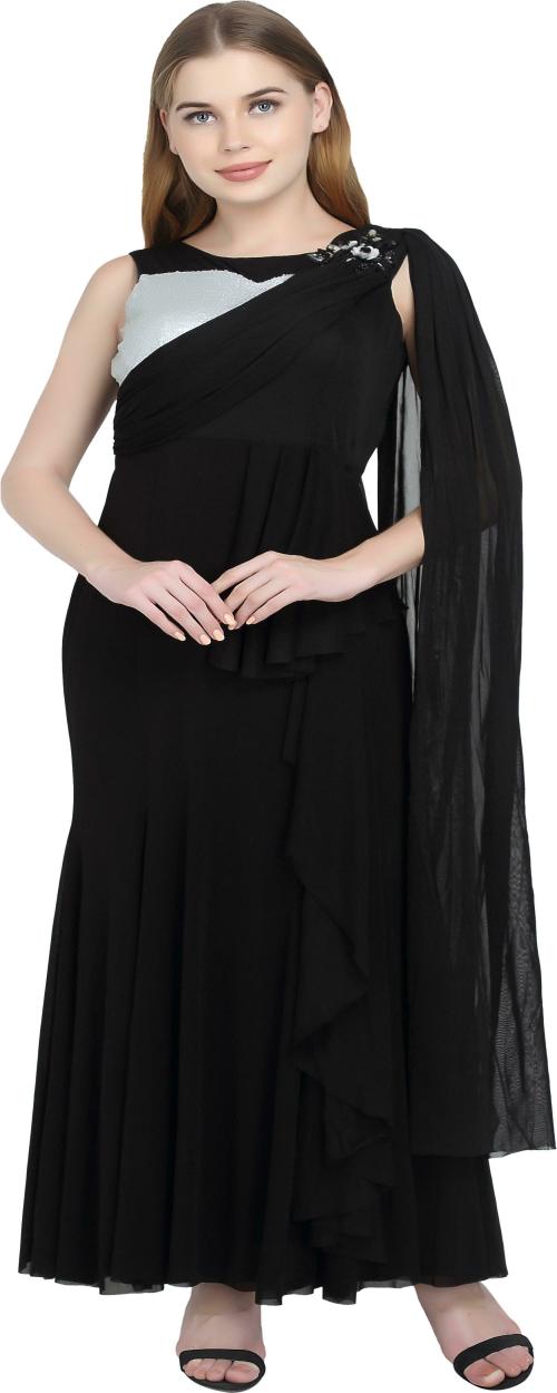 Buy KIYA Women Black Solid Net Gown (XXXL) Online at Best Prices in India - JioMart.