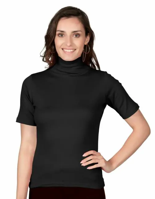 Buy THE AD2CART A5078 Women's Lycra Basic Solid HighNeck Half Sleeve ...