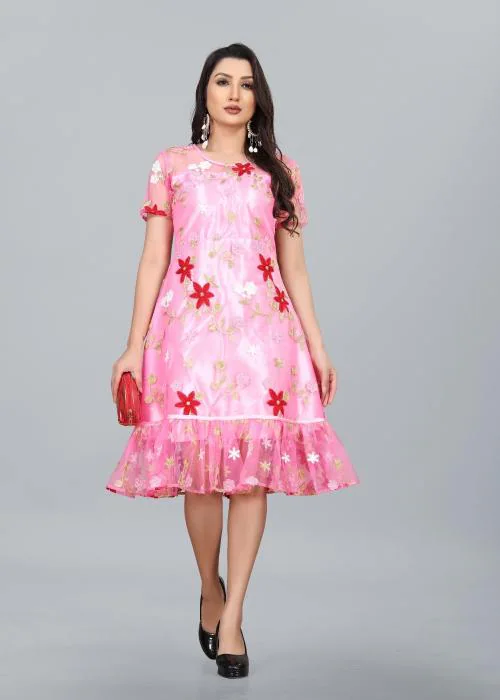 Buy JULEE Women's Net Embroidered Dress Online at Best Prices in India ...