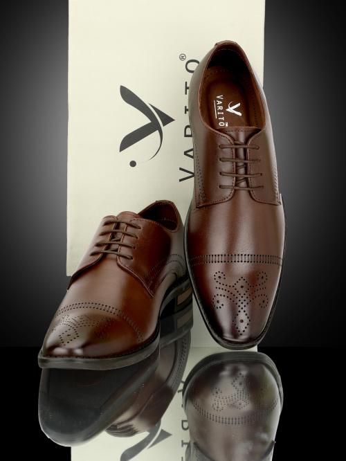 Buy Varito Men's Brown 100 % Genuine Leather (Crust Italian Leather ...