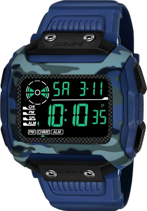 Buy Reborn Digital Watch Black Dail Blue Strap Wrist Digital Watch for ...