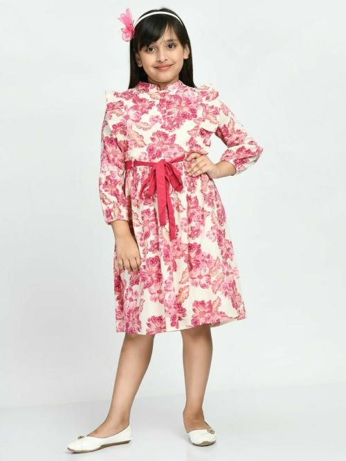 Buy Bella Moda Girls Printed Floral casual Dress Online at Best Prices ...