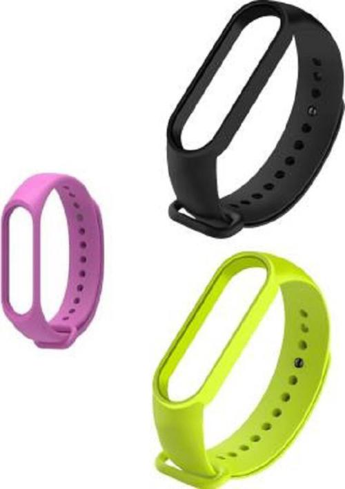 Buy Askovid Black, Purple And Green Replacement Smart Band Strap Combo ...