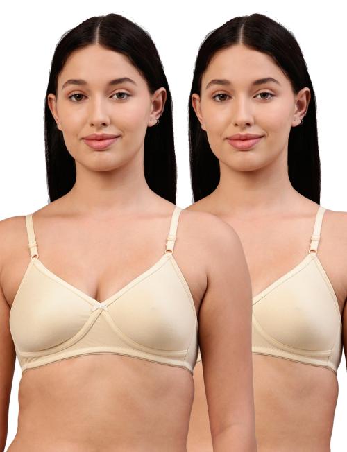 Buy FEELINGS Dazzle Solid Skin Full Coverage Non Padded All Day Long Essential Bra for Women ...