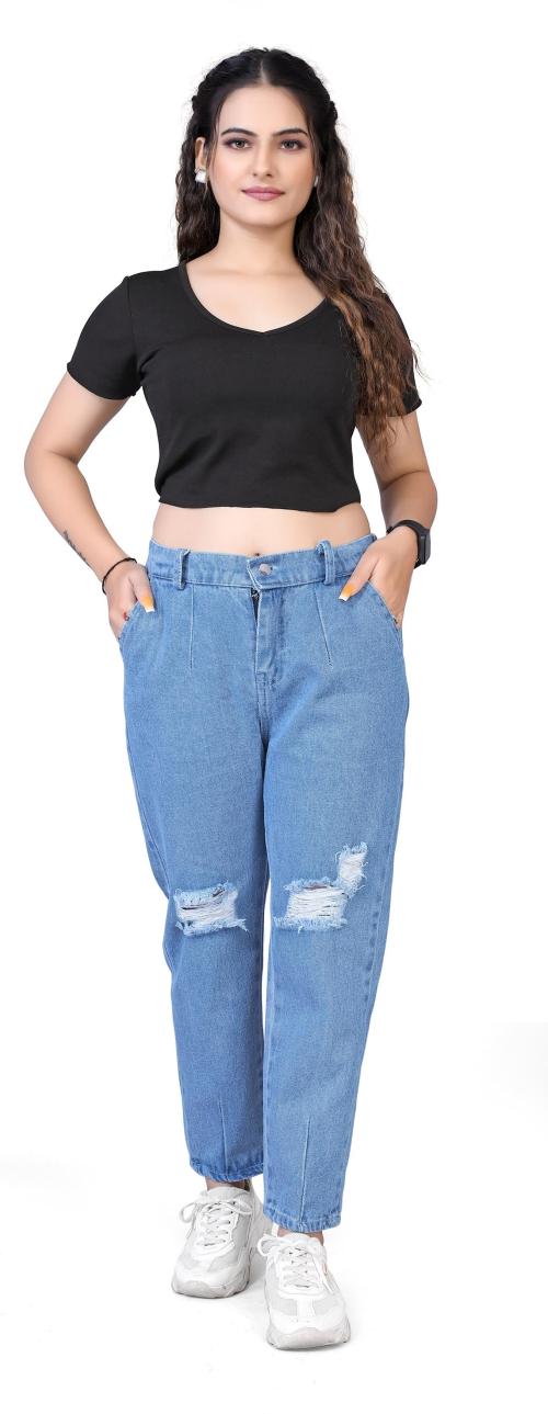 Buy Ddm Clothing Women Dark Blue Denim Flared Jeans (30) Online at Best ...
