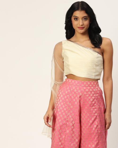Buy Beige One Off Shoulder Top Online at Best Prices in India - JioMart.