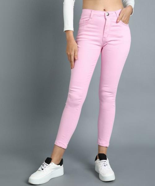 Buy Nifty Women Pink Solid Denim Jeans Online at Best Prices in India ...