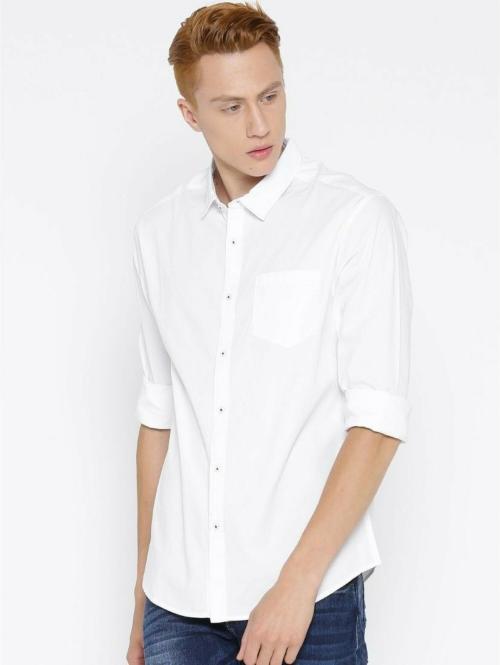 Buy THESMOKE Men Solid Formal White Shirt (Pack Of 1) Online at Best ...