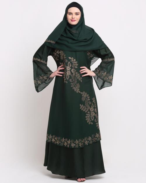 Buy Klotthe Women Green Solid Burqa With Scarf Online at Best Prices in ...