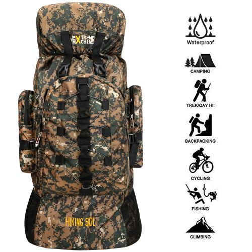 Buy Extreme Machine 90 L Waterproof Army print Polyester Detachable 2 ...