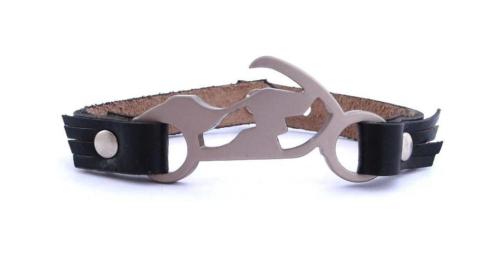 Buy ZIVOM Motorcycle Biker Brown Leather Strap Wrist Band Bracelet For ...