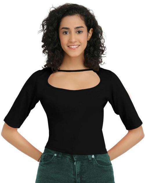 Buy AD2CART VA4149 Women Pot Neck ElbowSleeve Stylish Crop Top for ...