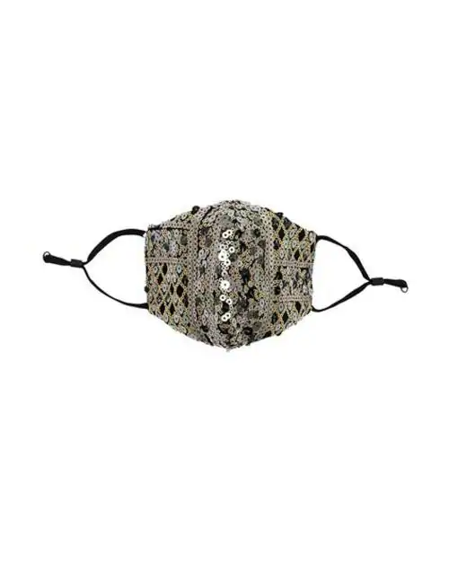 Buy Bokoka Women Silver Embellished Net Masks (Free Size) Online at ...