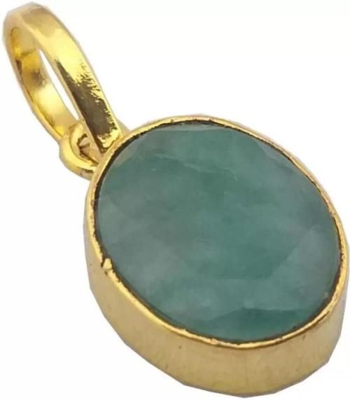 Buy Chopra Gems Brass Certified Emerald Stone Pendant Without Chain ...