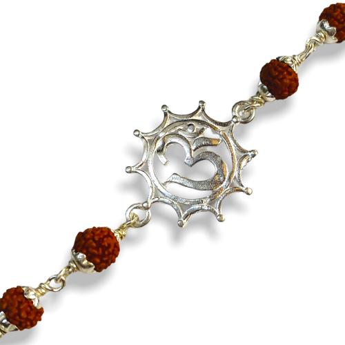 Buy Hem Jewels Pure Silver Rudraksh Rakhi with Om Motif for Brother (HJ ...