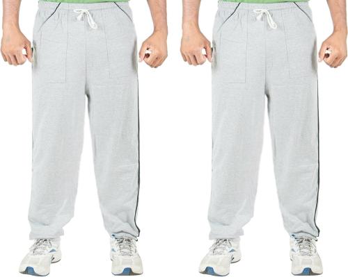 Buy KETEX concepts Men Grey Solid Cotton Pack Of 2 Track Pants Online ...