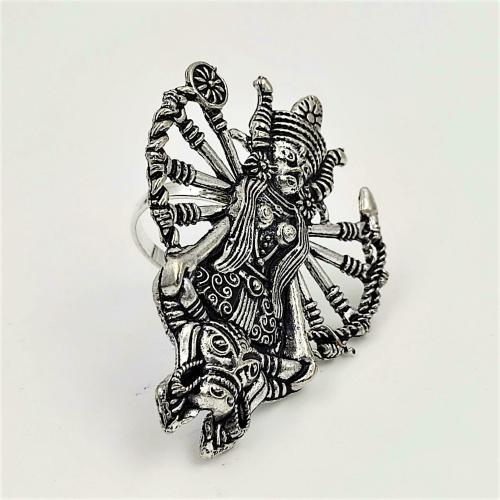 Buy Yash Jewels Emporium Silver-Plated Brass Adjustable Classic Ring ...