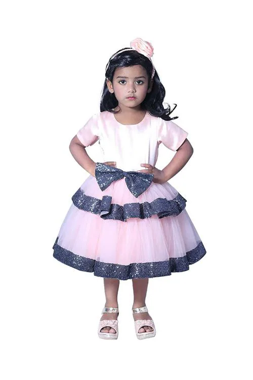 Buy Wish Little Girls Multicolour Polyester Stars A-Line Fit And Flare ...