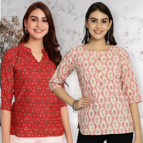 Buy Poshyaa Premium Trendy Tops & Tunics For Women - Pack of 2 Online ...