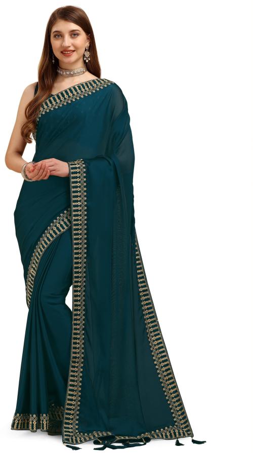 Buy IrisTheStudio Women Light Blue Pure Silk Embroidered, Embellished ...