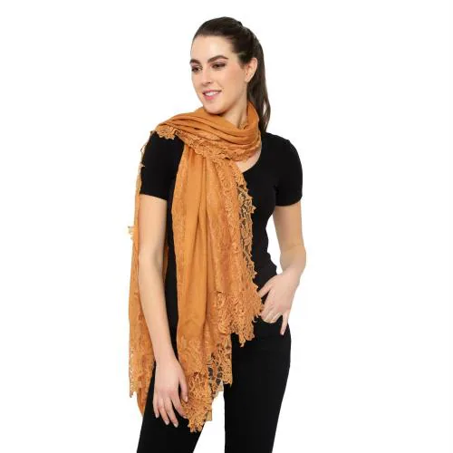 Buy Igm Women Wool, Silk Four Side Lace Stole Online at Best Prices in ...