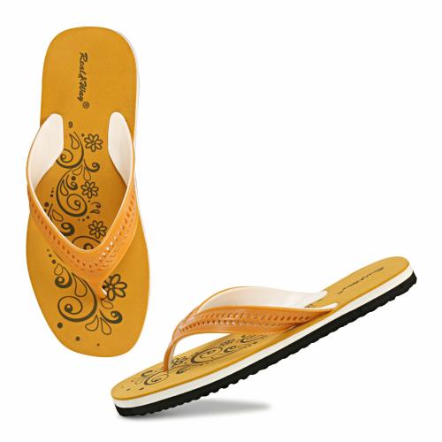 Buy Real Way Light Weight Flip Flops Slippers For Women | Colour- Haldi ...