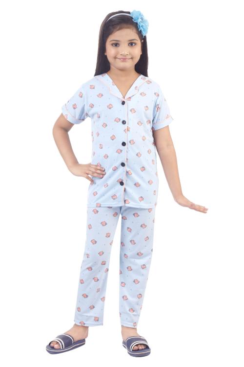 Buy Burbn Girls Printed Cotton Nightsuit set Online at Best Prices in ...