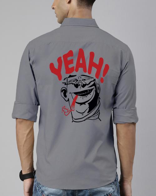 Buy BROON Men Printed Casual Grey Full Sleeve Shirt Online at Best ...