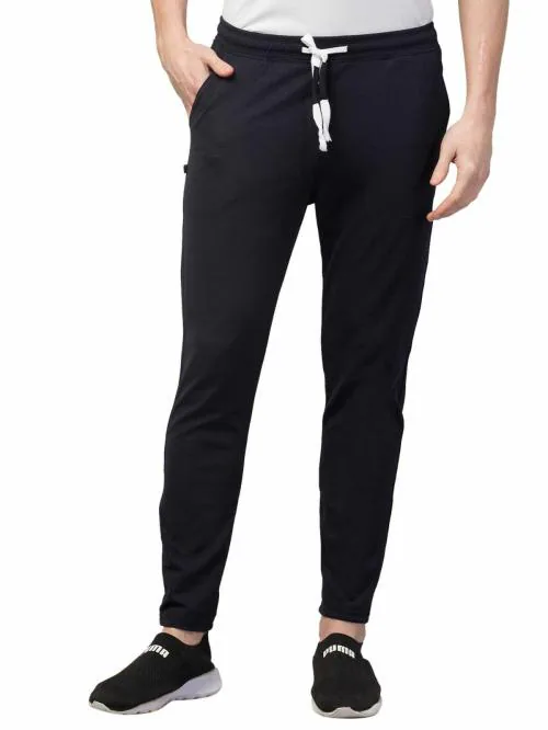 Buy Camellias Navy Blue & Black Solid Combo Track Pants for Men Online ...
