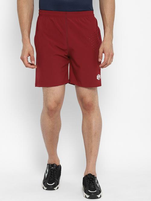 Buy HPS Sports Men Red Lycra Blend Solid Shorts (L) Online at Best ...