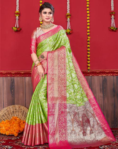 Buy Parvani Multicolor Silk Saree with Exquisite Golden Work_Timeless ...