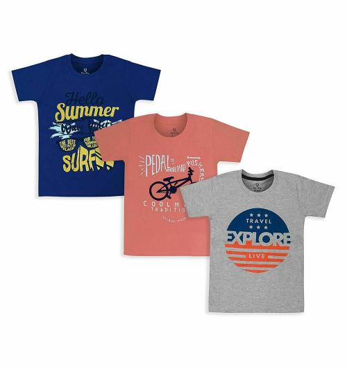 Buy PIP N PAP Boys Multicolor Cotton T-Shirt (Pack of 3) Online at Best ...