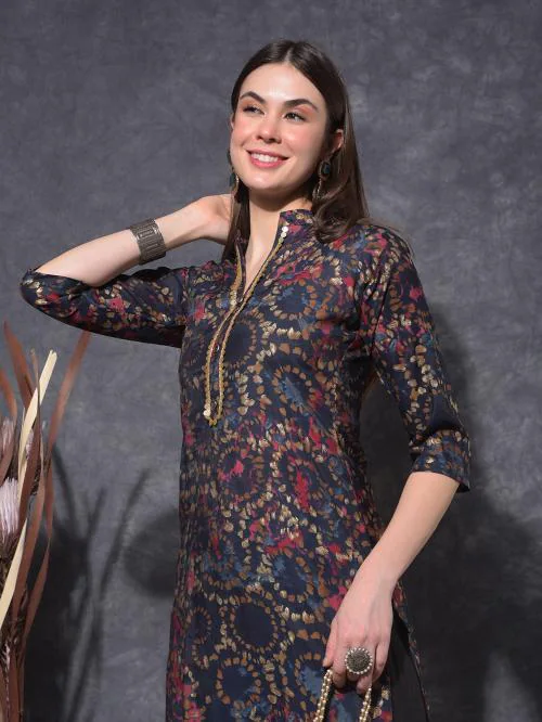 Buy Mamoose Women's NAVY BLUE Colour Kurti Online at Best Prices in ...