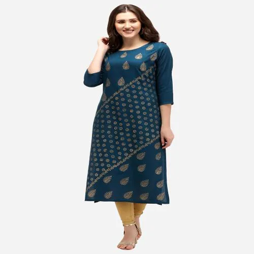 Buy Sitaram Designer Women Self Design Straight Kurti with Hand Foil ...