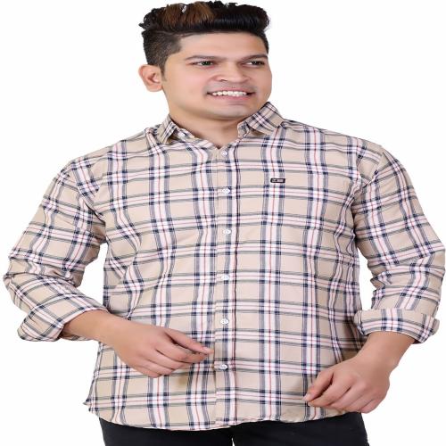 Buy TOROLY Men Checkered Casual Cream Shirt () Online at Best Prices in ...