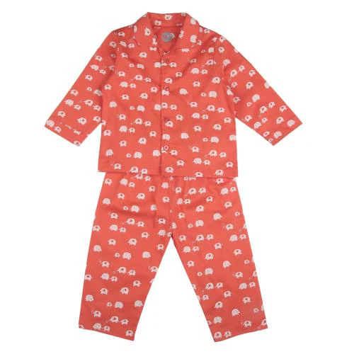 Buy Mothercare Unisex Full sleeves Elephant print Pyjamas - Orange ...