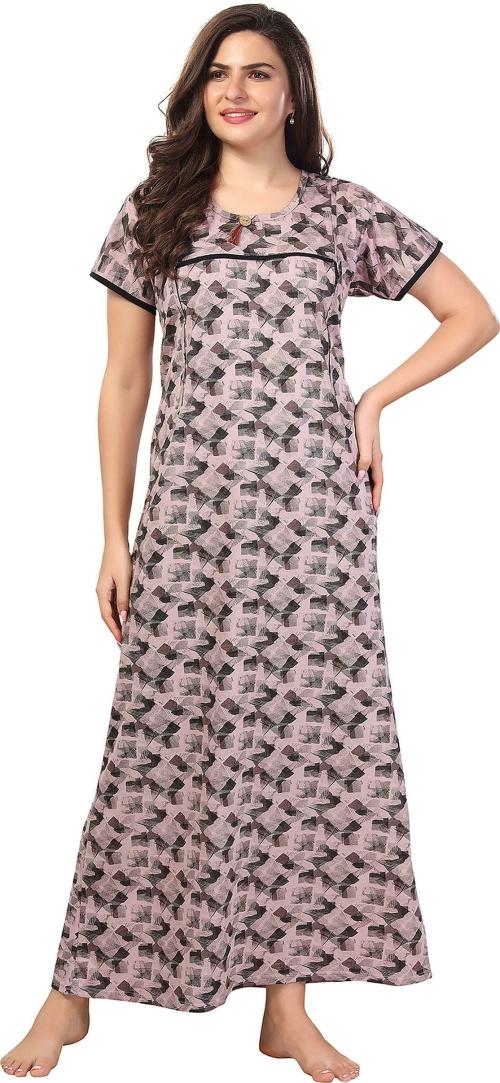 Buy Be You Women Pink, Grey Printed Cotton Blend Maternity/Nursing ...