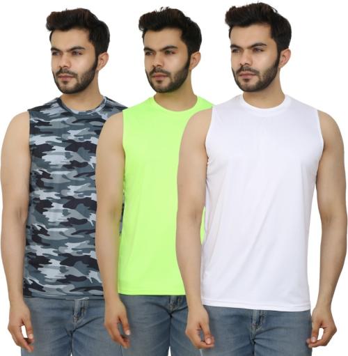 Buy PRIME PLUS Multicolor Camouflage Polyester Round Neck Sando Vest ...