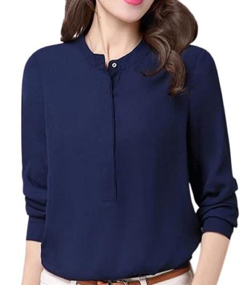 Buy RW RIMSHA WEAR Women's Blue Color Semi Formal Top Online at Best ...